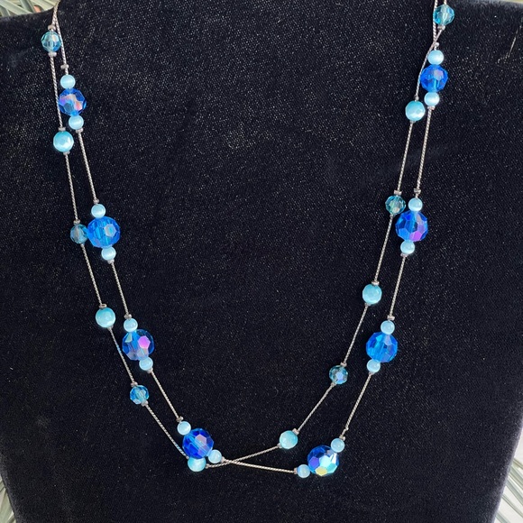 Dabby Reid | Jewelry | Dabby Reid Signed Vintage Blue Glass Necklace ...